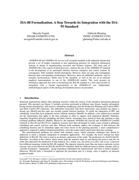 pdf isa 88 formalization a step towards its integration with the isa