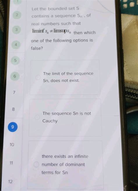 Let The Bounded Set S Contains A Sequence StudyX