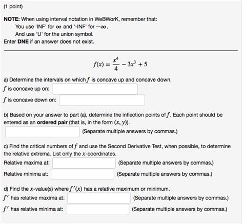 Solved Point NOTE When Using Interval Notation In Chegg