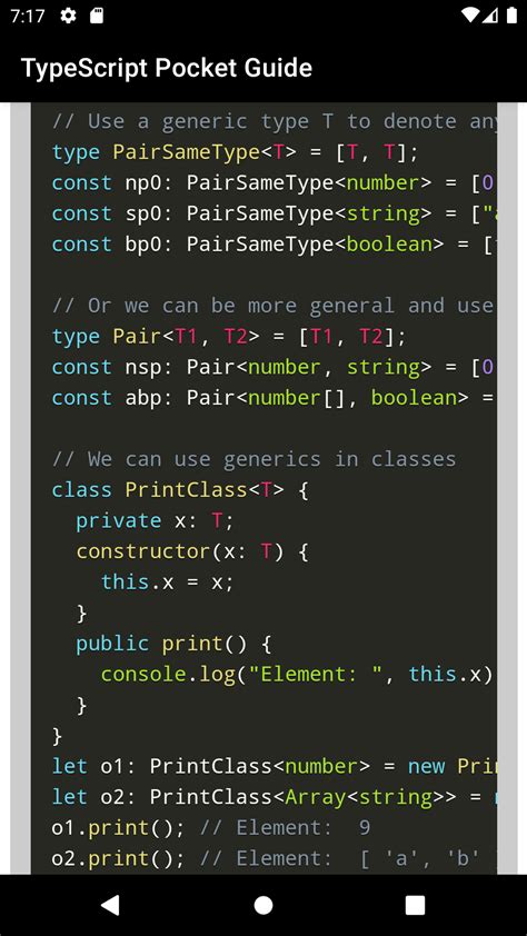 Typescript Pocket Guide Typescript Learning App