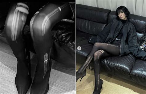 찢겨진 스타킹 나나 퇴폐적인 각선미 과시