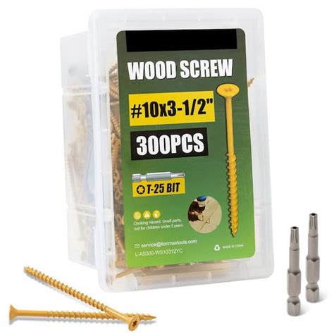 Afoxsos Rust Resistant Tan Epoxy Coated Exterior Wood Screws With Torx