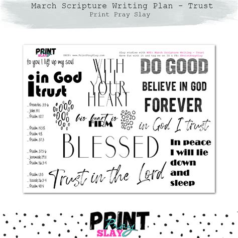 March Scripture Writing Plan Trust Print Pray Slay