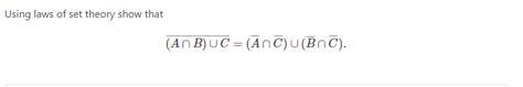 Solved Using Laws Of Set Theory Show Chegg