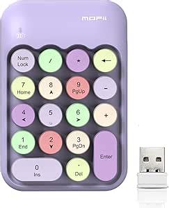 Cute Wireless Numeric Keypad With G USB Receiver Colorful Round Keycaps Portable Financial