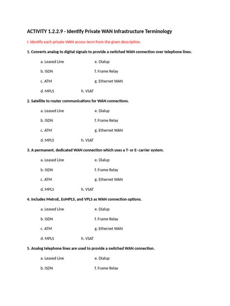 ccna 4 wan concepts activity 1 2 2 9 pdf networking