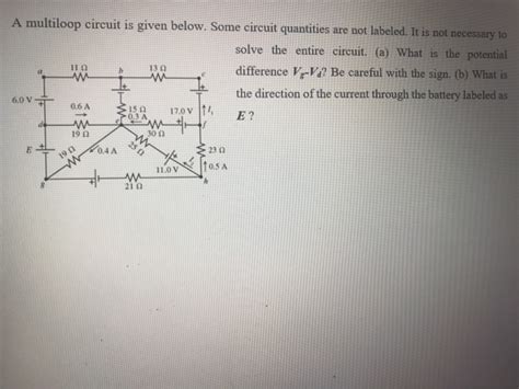 solved a multiloop circuit is given below some circuit