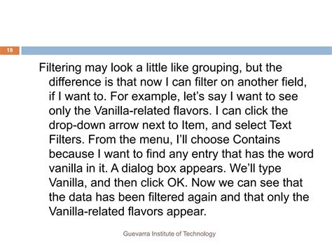 Lesson 10 Sorting Grouping And Filtering Cells Pptx Technology And Computing