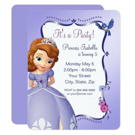 Sofia The First Handmade Invitations