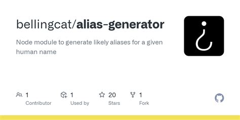 Github Bellingcatalias Generator Node Module To Generate Likely Aliases For A Given Human Name