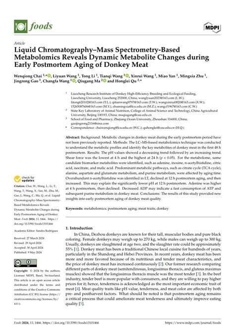 Pdf Liquid Chromatographymass Spectrometry Based Metabolomics
