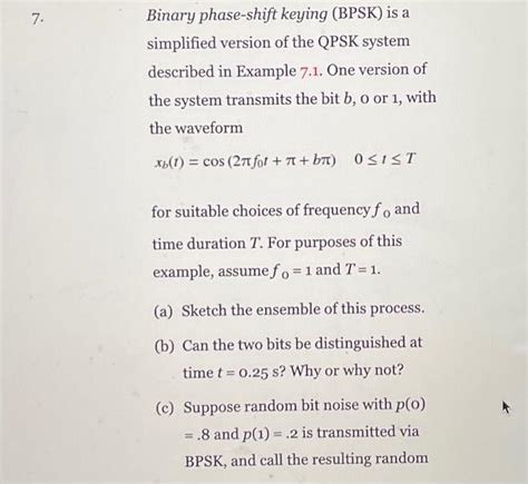 Solved Binary Phase Shift Keying BPSK Is A Simplified Chegg