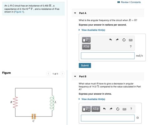 solved ii review constants an l r c circuit has an