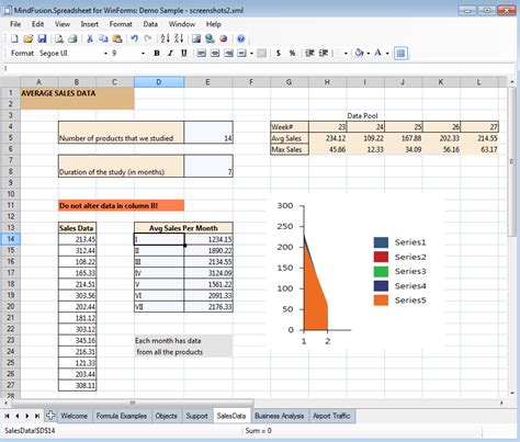 Winforms Spreadsheet Control Gallery Mindfusion Net Spreadsheet Control