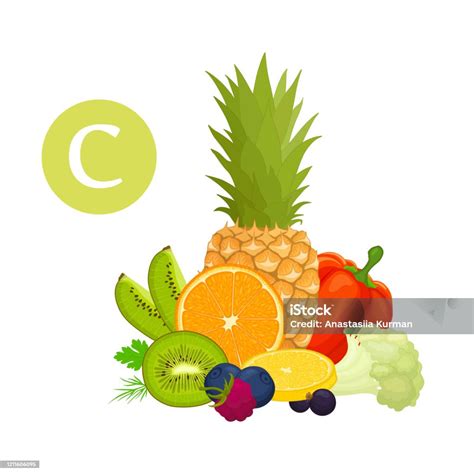 다양한 식품의 비타민 C 함량 벡터 인포그래픽 0명에 대한 스톡 벡터 아트 및 기타 이미지 0명 감귤류 과일 개체 그룹 Istock