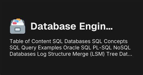 database engineering