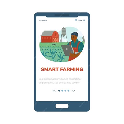 Premium Vector Mobile Phone App For Smart Farming And Application Of Drone In Agriculture