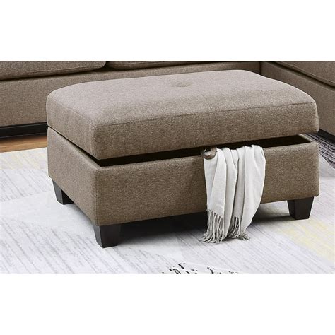 Duraplush Mocha Microfiber Sectional Sofa With Oversized Ottoman
