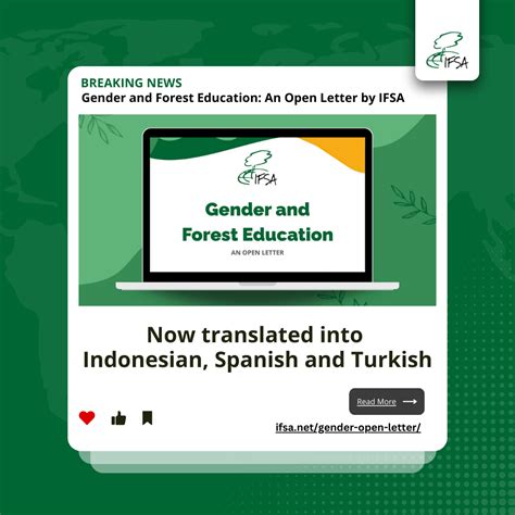 Open Letter On Gender And Forest Education Translated To Indonesian Spanish And Turkish IFSA Open Letter On Gender And Forest Education Translated To Indonesian Spanish And Turkish IFSA