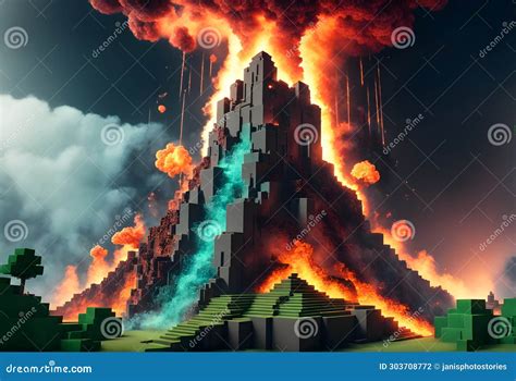 Eruption Of Minecraft World Exploding Minecraft Colorful Cubes Paint