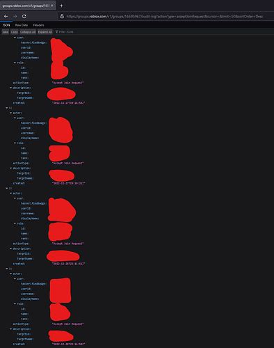 Group Audit Logs Sorted Incorrectly Website Bugs Developer Forum Roblox