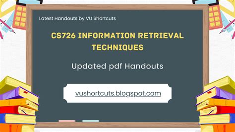 Cs726 Information Retrieval Techniques Updated Pdf Handouts Download