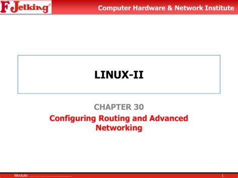 Linux Networking Routing And Advanced Configuration