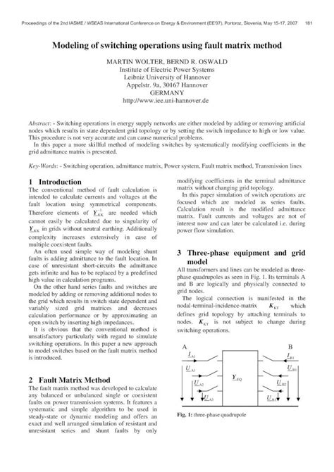 Pdf Modeling Of Switching Operations Using Fault Matrix · Pdf Filemodeling Of Switching