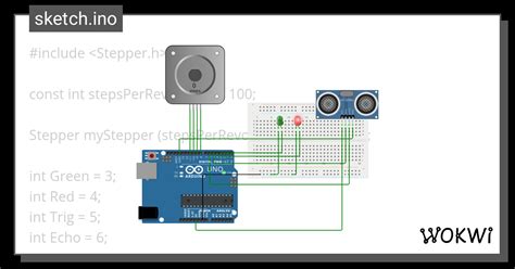 Step Motor And Ultrasonic Wokwi Esp32 Stm32 Arduino Simulator