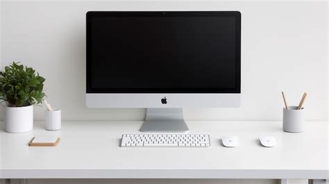Premium AI Image A Photo Of A Minimalistic Office Setup With A Computer Keyboard And Mouse