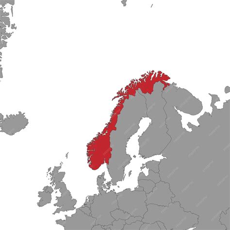 Premium Vector Norway On World Map Vector Illustration