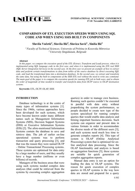 pdf comparison of etl execution speeds when using sql code and when