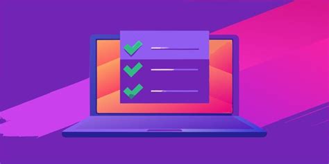 Efficient Task Management Laptop Checklist Featuring All Ticks Premium Ai Generated Vector