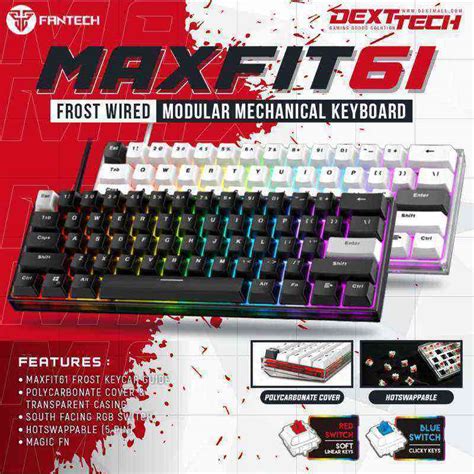 Promo Fantech MAXFIT61 MK857 FROST Wired RGB Hotswap Mechanical Keyboard Diskon 17 Di Seller