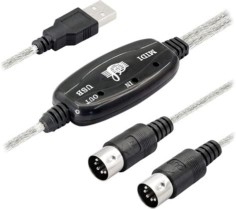 jp penkeef usb midiケーブルアダプタ、usbタイプaオス midi din 5ピン入出力ケーブル