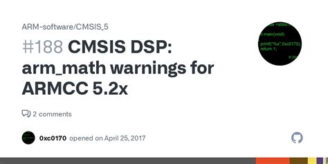 Cmsis Dsp Armmath Warnings For Armcc 52x · Issue 188 · Arm Software