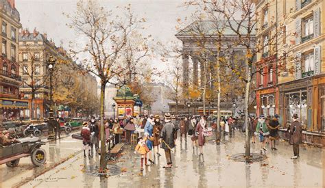 Eugène Galien Laloue La Place De La Madeleine Paris 19th And 20th