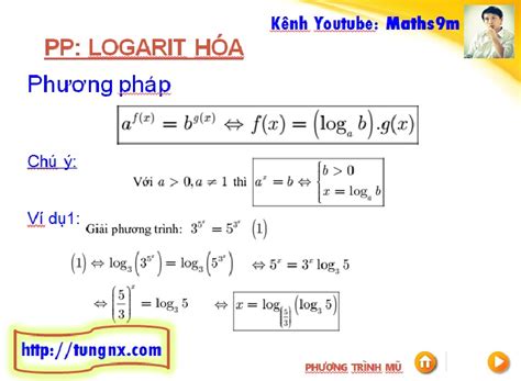 Giải Phương Trình Mũ Bằng Phương Pháp Logarit Hóa Giải Pt Mũ Lớp 12
