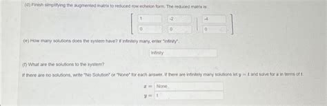 Solved Solve The Following System Using Augmented Matrix