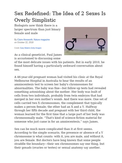 Sex Redefined The Idea Of 2 Sexes Is Overly Simplistic Pdf
