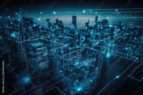 Technology Or Tech Data Network Internet Connect Concept Abstract Background Stock Illustration