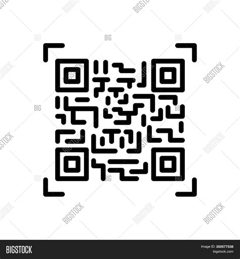 Black Line Icon Qr Vector And Photo Free Trial Bigstock