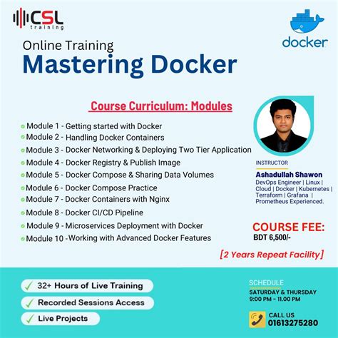 Csl Training On Linkedin 🧿mastering Docker অনলাইনে শিখুন মাত্র ৬ ৫০০ টাকায়। 📣কোর্সে ভর্তি হতে…