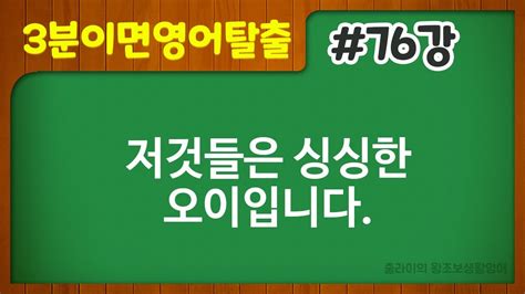 줄라이왕초보생활영어 76강 저것들은 싱싱한 오이입니다 왕초보영어 왕초보영어회화 초급영문법 기초영문법 영어