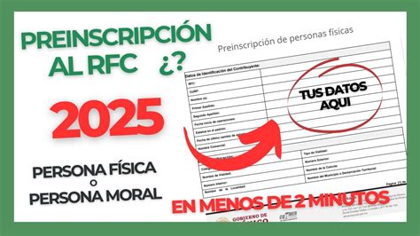 PreinscripciÓn Al Rfc Trámite Actualizado Sat 2025 Youtube