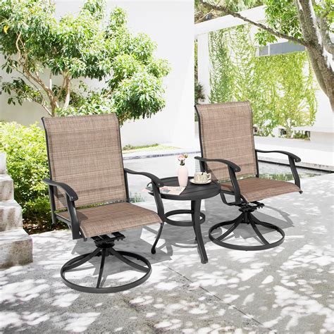 Nuu Garden 3 Piece Outdoor Bistro Set 2 Swivel Bistro