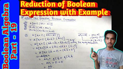 reducing boolean expression simplification of boolean expression with