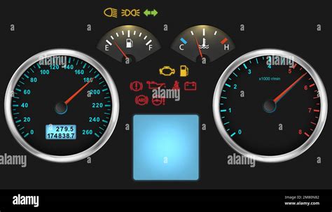 Illuminated Car Dashboard Panel In Full Electric Vehicle Modern