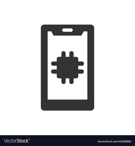 Mobile Processor Chip Icon Royalty Free Vector Image