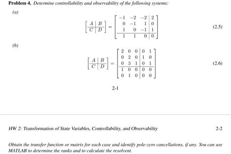 Solved Problem 4 Determine Controllability And